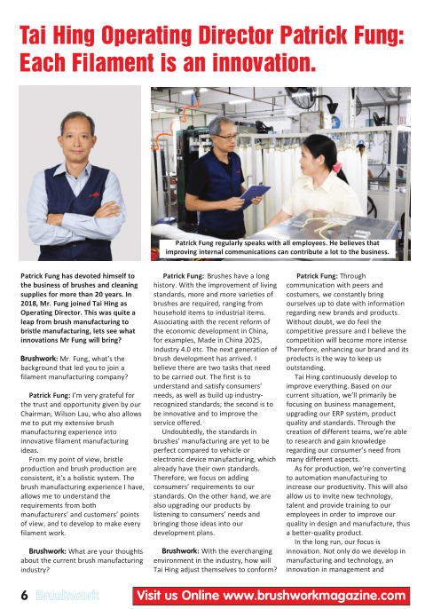 Tai Hing Operating Director Patrick Fung: Each Filament is an ...